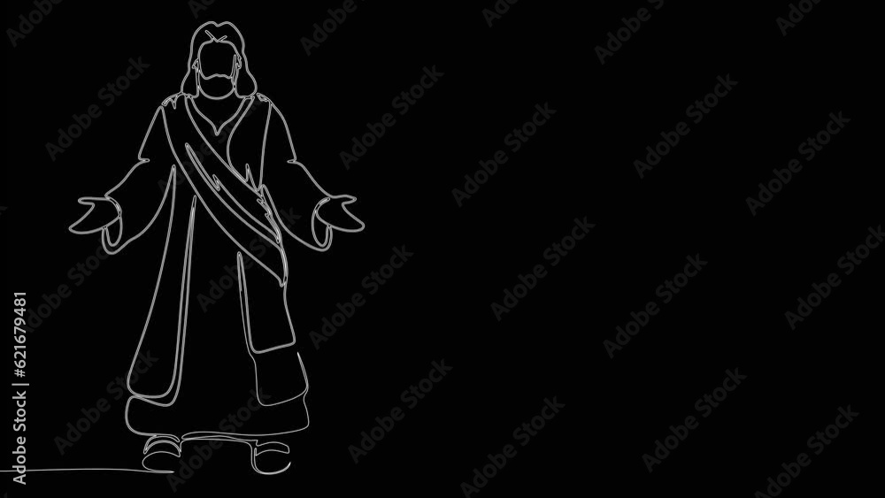 Jesus Line Art Open Arms Line Art Animation Motion Graphics Christian