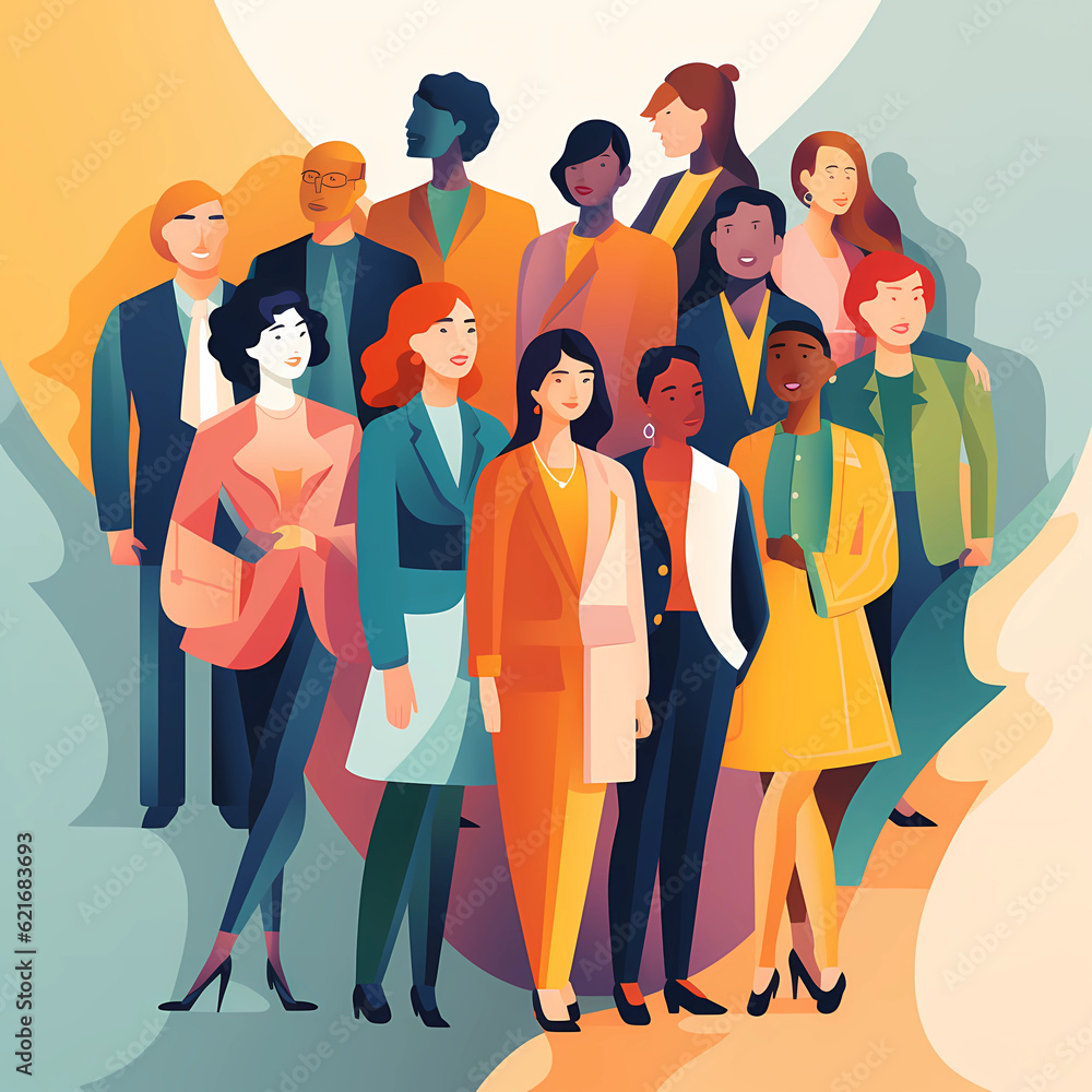 Illustrated People Different Races Genders Ages Cultures Diversity ...