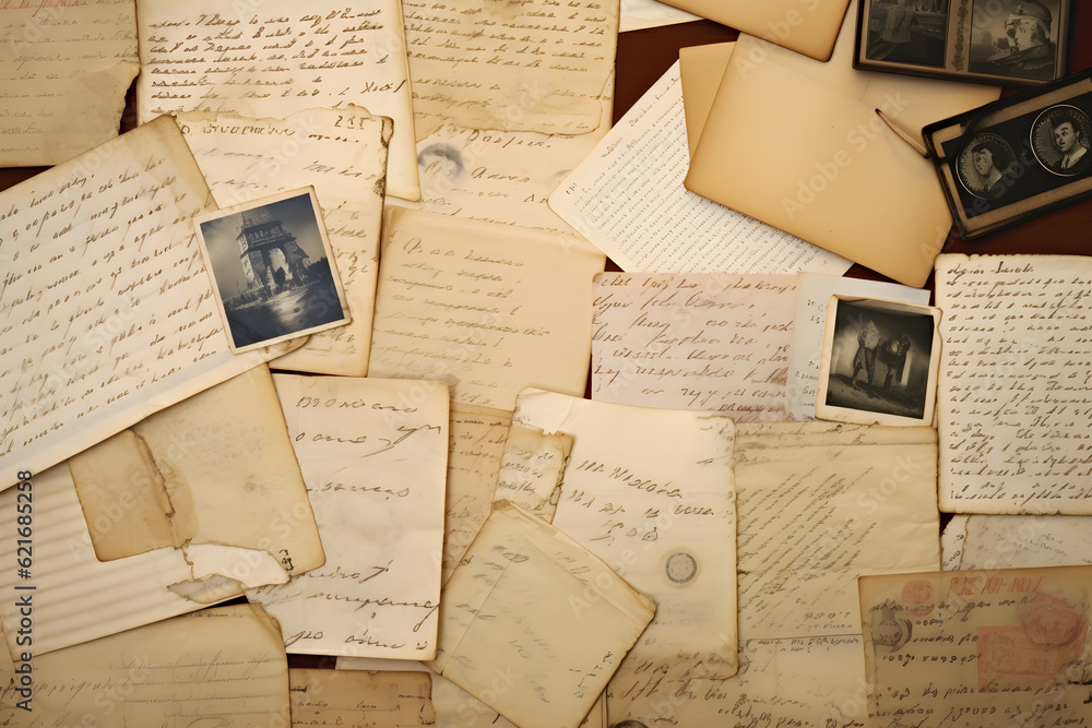 old letters, handwritings, vintage postcards, ephemera Stock ...