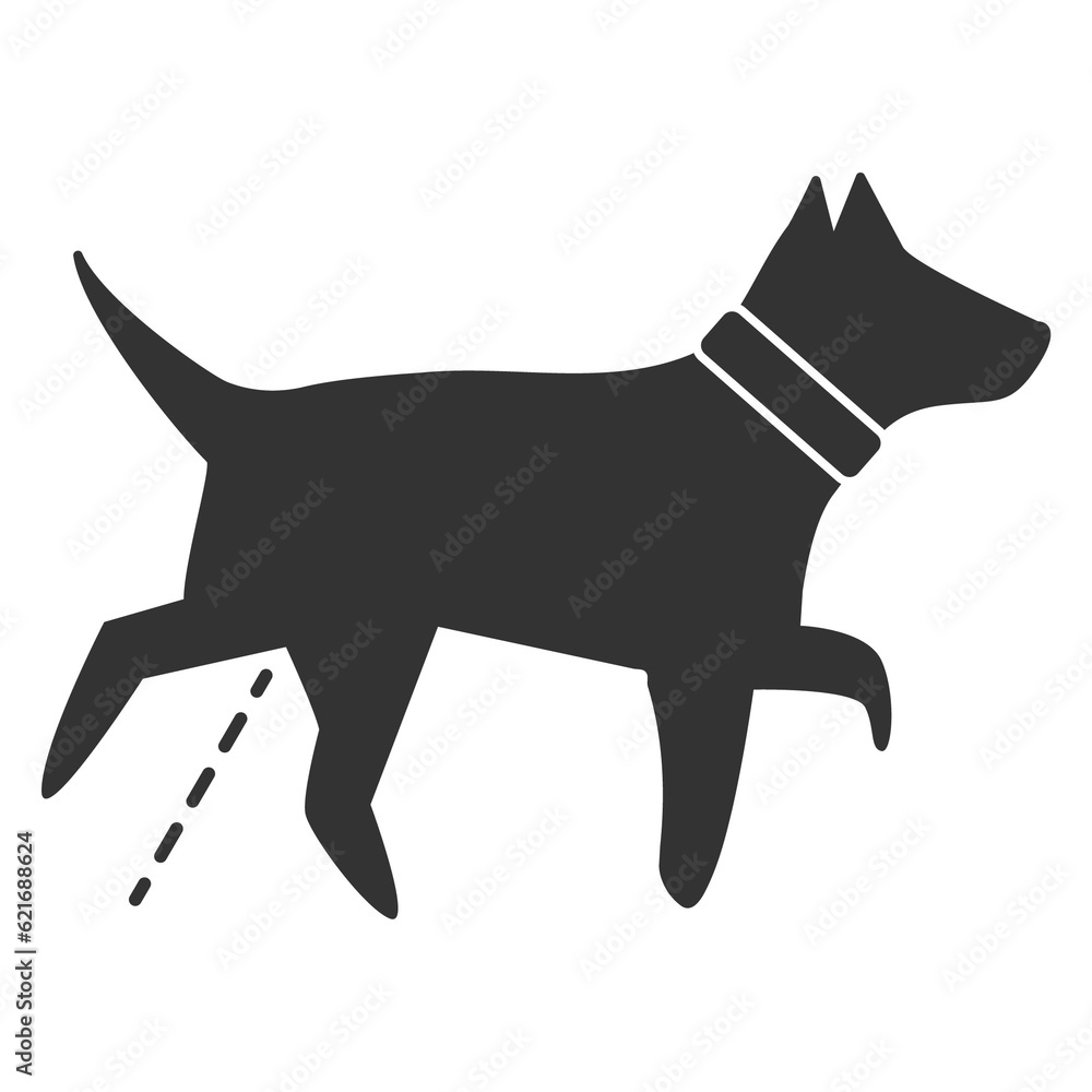Vector illustration of pet pee icon in dark color and transparent ...
