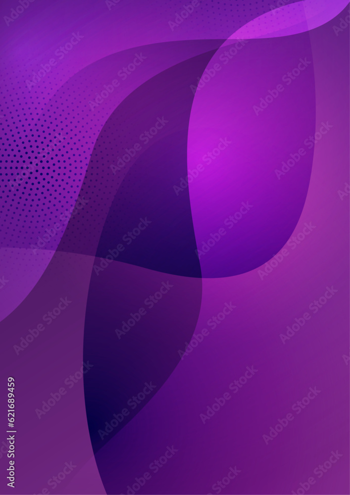 Purple annual report brochure flyer design template with circles style ...
