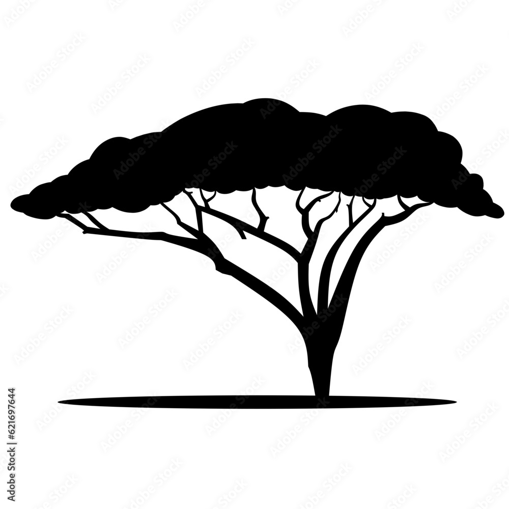 African tree icon vector illustration. African tree silhouette for icon ...