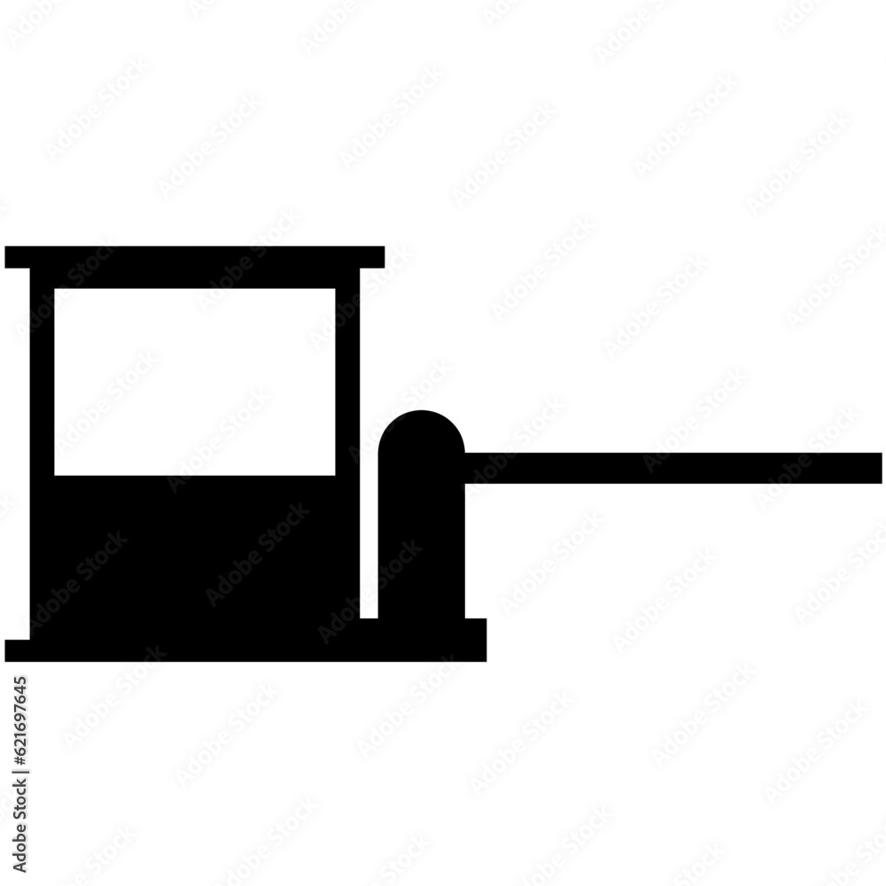 Barrier gate icon vector illustration. Guard post silhouette for icon ...