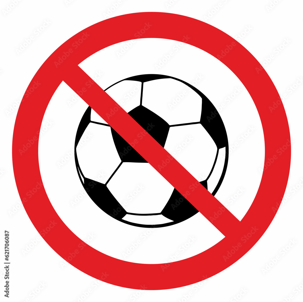 ban on playing with the ball, football, soccer, quiet zone, calm zone ...