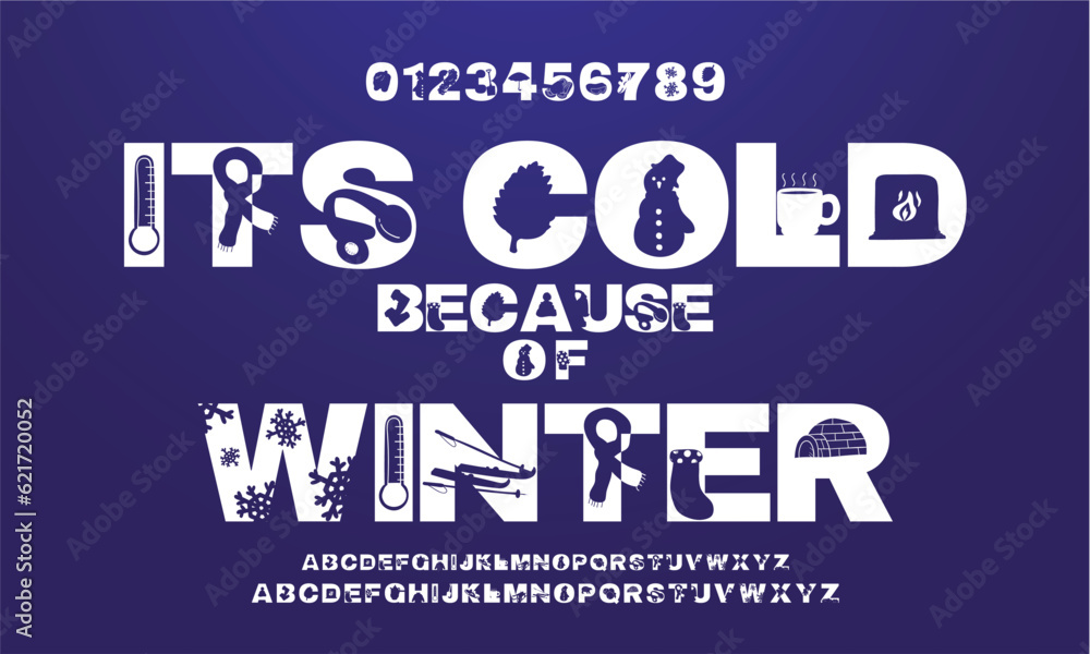 Abstract minimal future alphabet creative winter fonts. this fonts ...