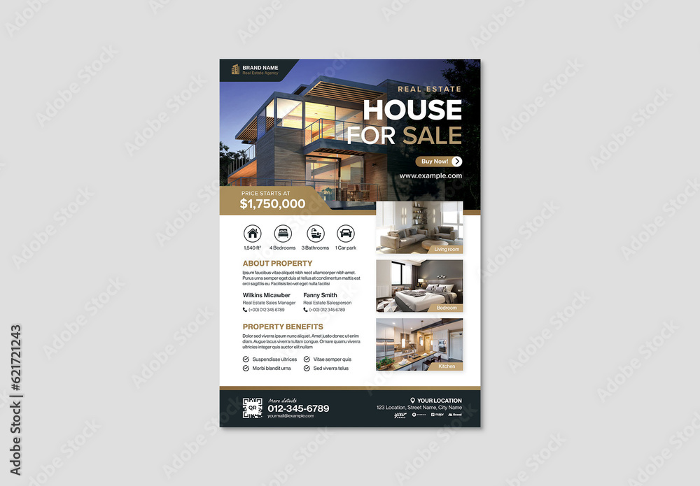 Real Estate Realtor Flyer Poster Template Stock Template | Adobe Stock