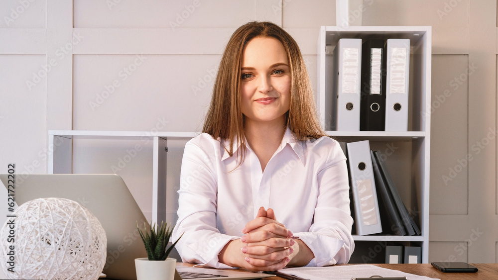 Business interview. Entrepreneur office. Work employment. Confident ...