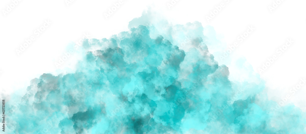 Realistic sky blue explosive smoke on transparent background Stock ...
