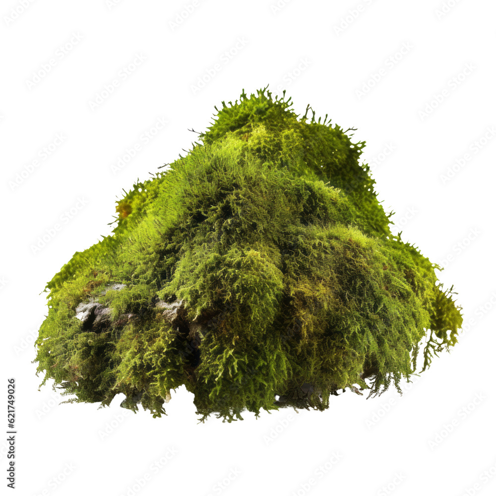 green moss on a tree isolated on transparent background cutout Stock ...