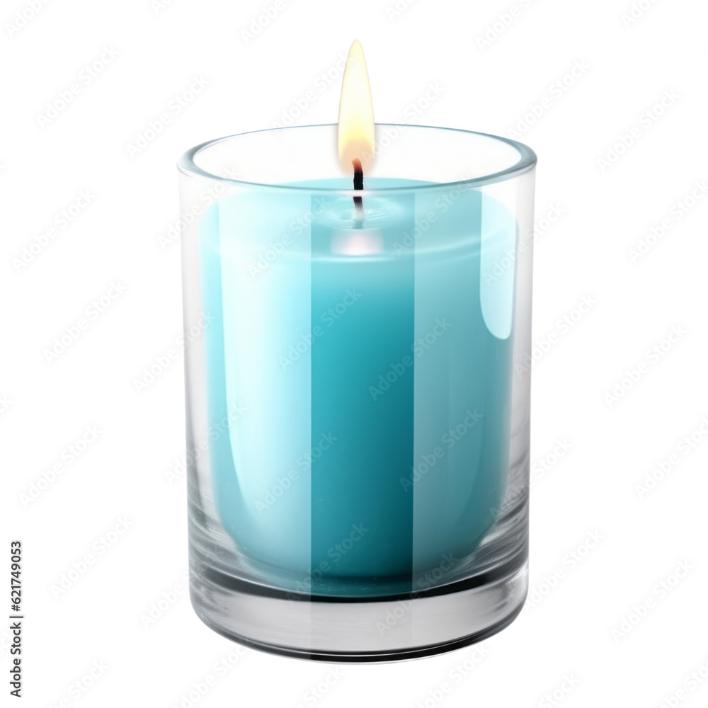 blue candle isolated on transparent background cutout Stock Photo ...