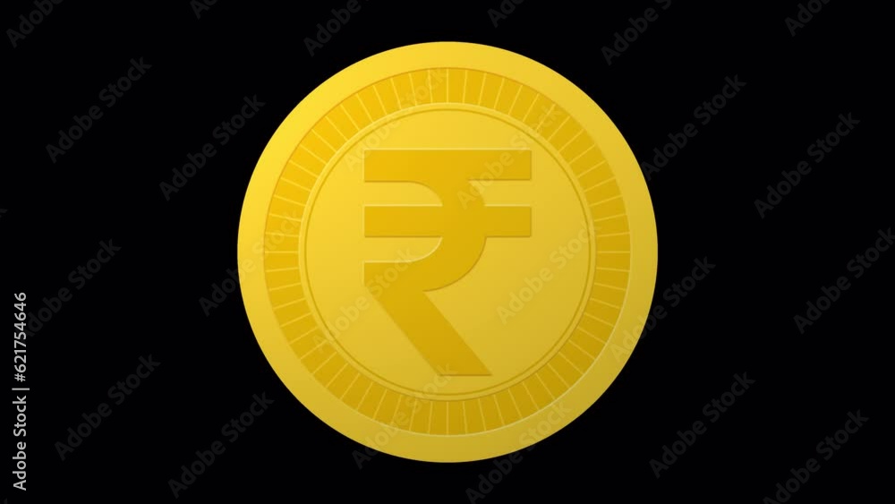 change of icons of different currencies in a rotating coin, looped ...