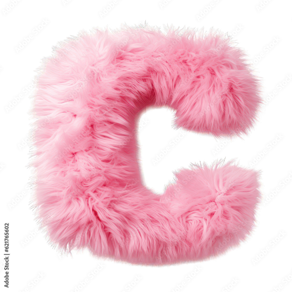 fluffy pink letter A alphabet character on isolated background ...