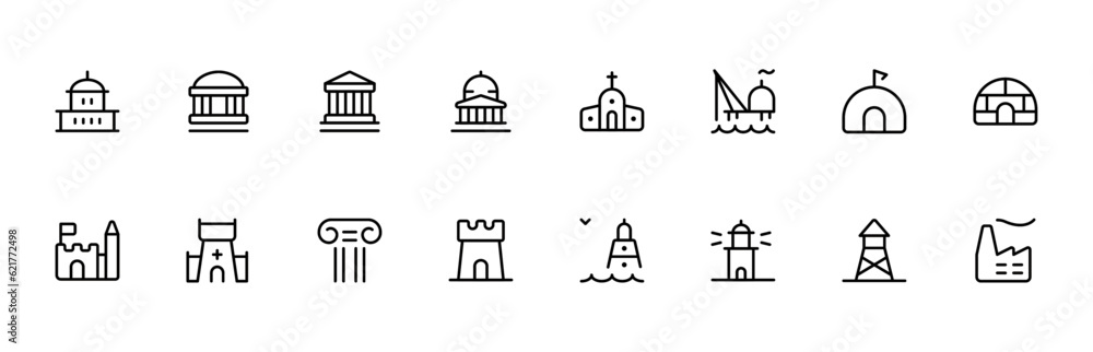 Historical building icon. Ancient Greek columns. architecture pillars ...
