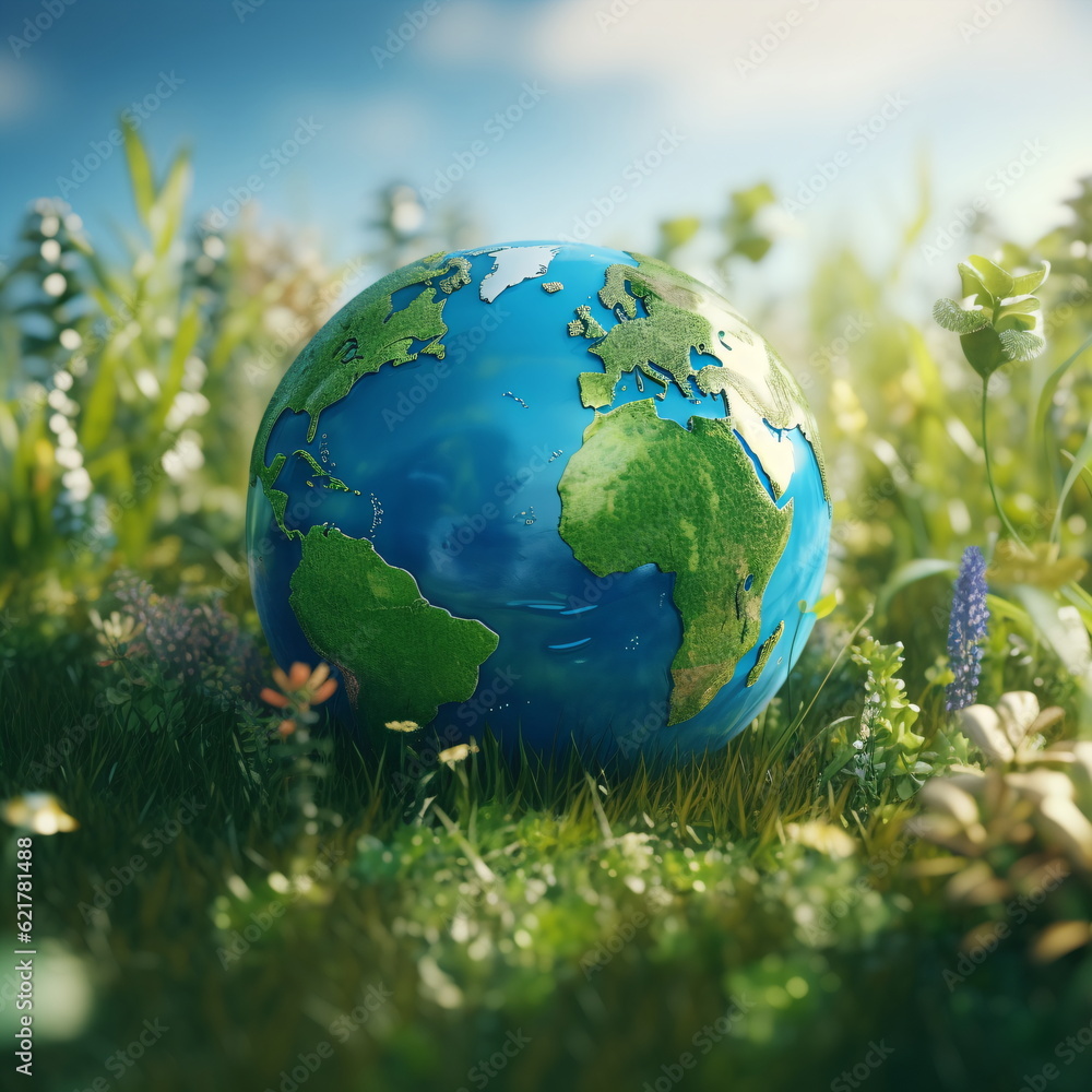 World environment day concept with an earth globe nature and eco ...
