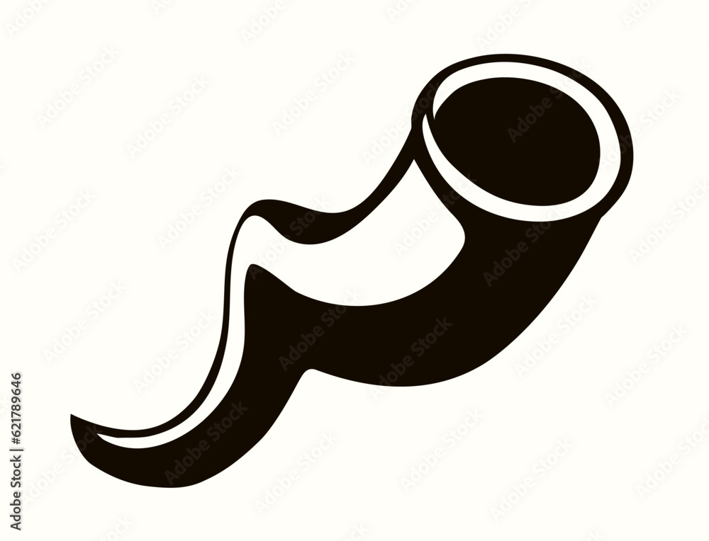 Póster Vector drawing. Jewish ritual horn shofar – Cuadro para Pared ...