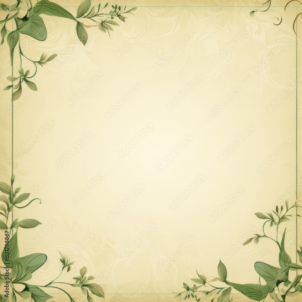 classic PowerPoint background natural theme WITH LEAVES AND STEMS ...