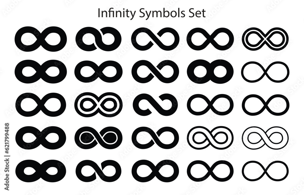 Infinity symbols. Infinity loop logo icon. Set of infinity icons ...