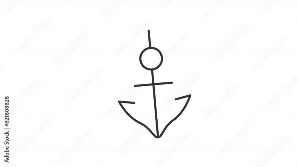 Black icon animation of anchor, HD video with transparent background ...
