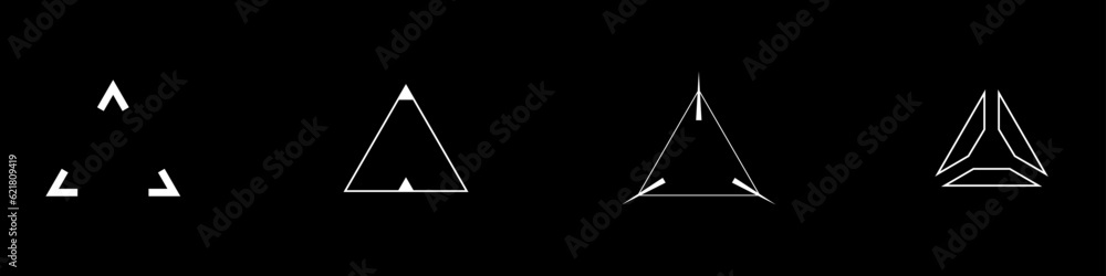 Cyberpunk style triangle aim set. Cyber targets, aims, sights, and ...