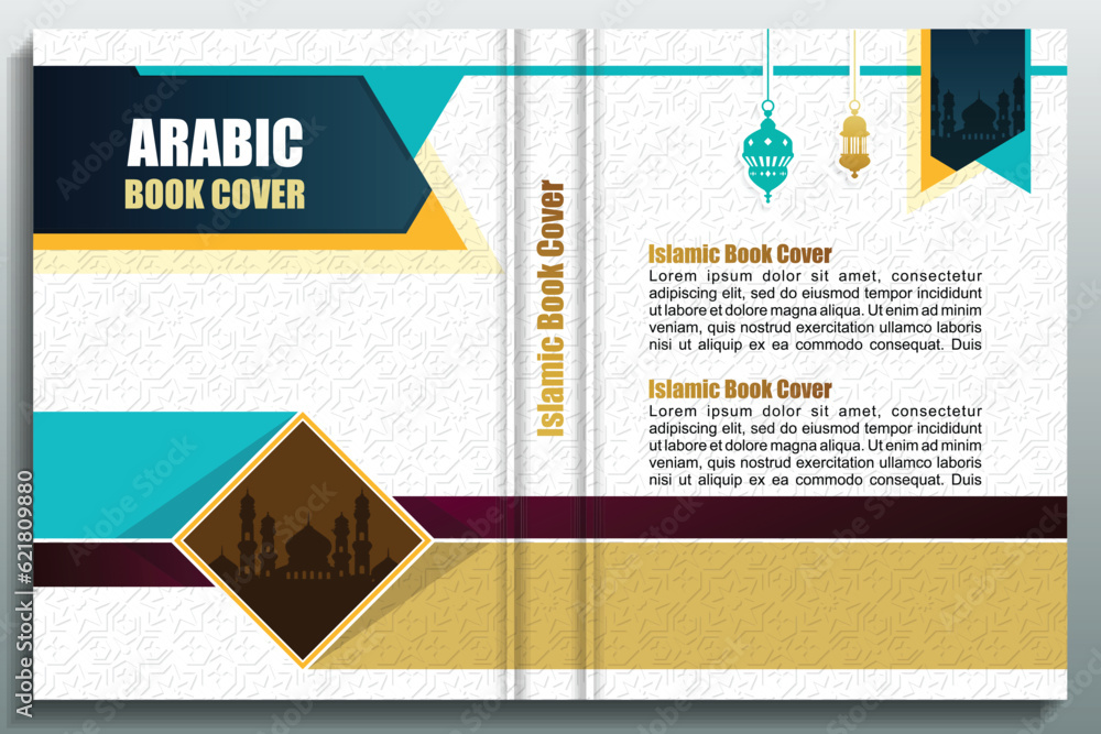 Vetor do Stock: Arabic book cover page design Arabic magazine cover ...