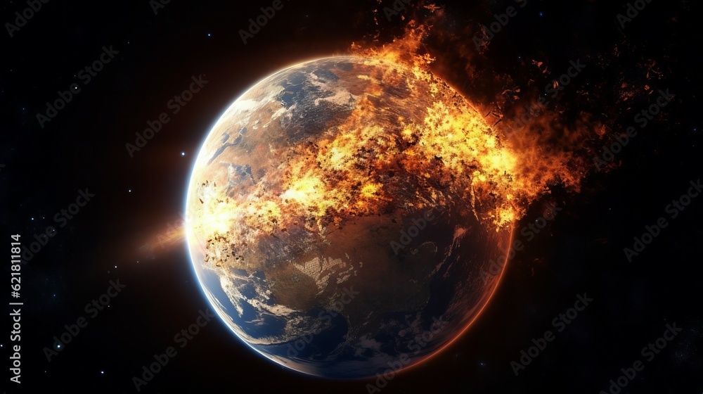 Explosions from the collision of asteroids with the planet earth in ...