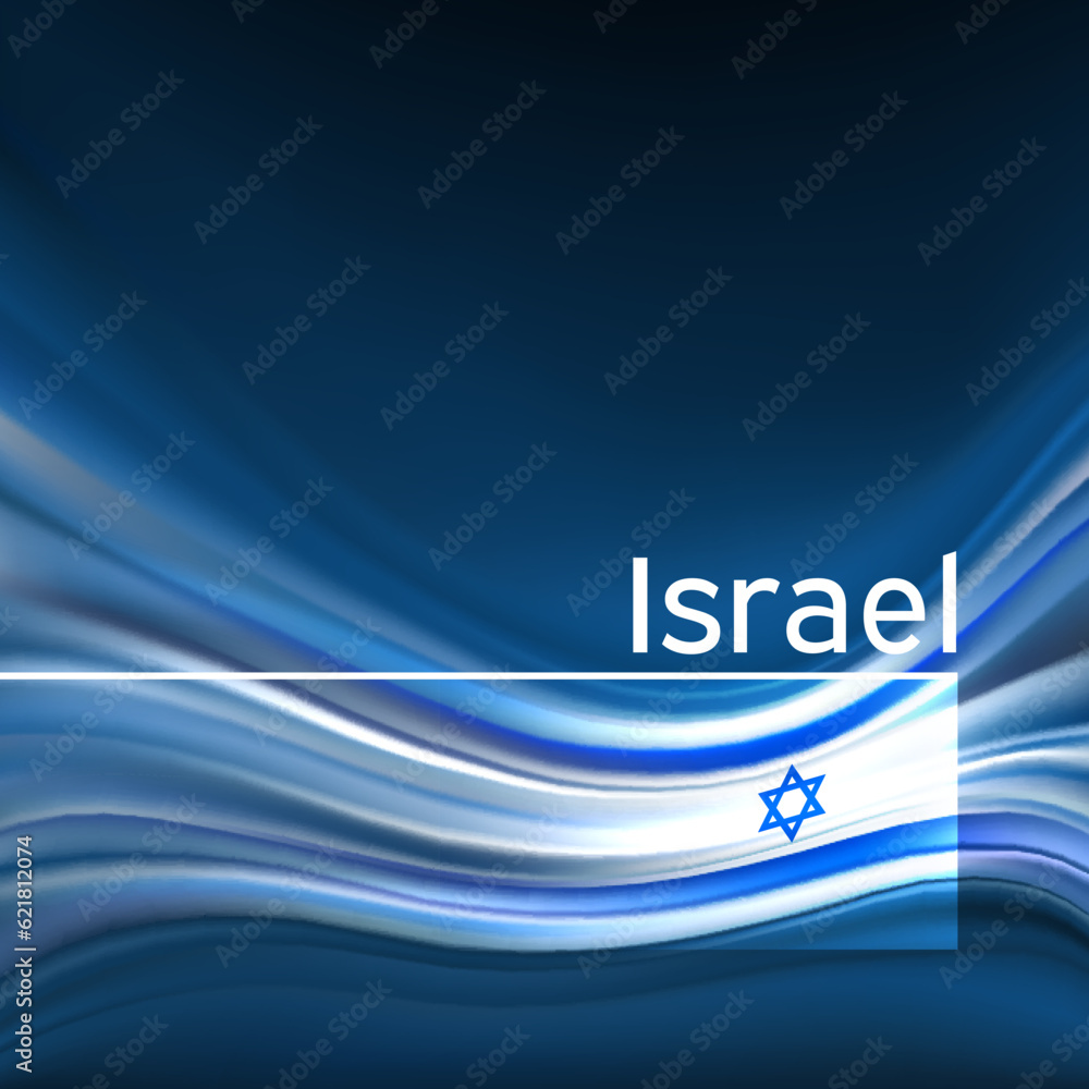 Israel flag background. Abstract israeli flag in the blue sky. National ...