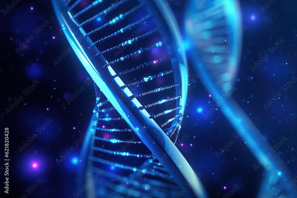 God Syndrome. Digitized DNA molecule. The concept of digital cloning ...