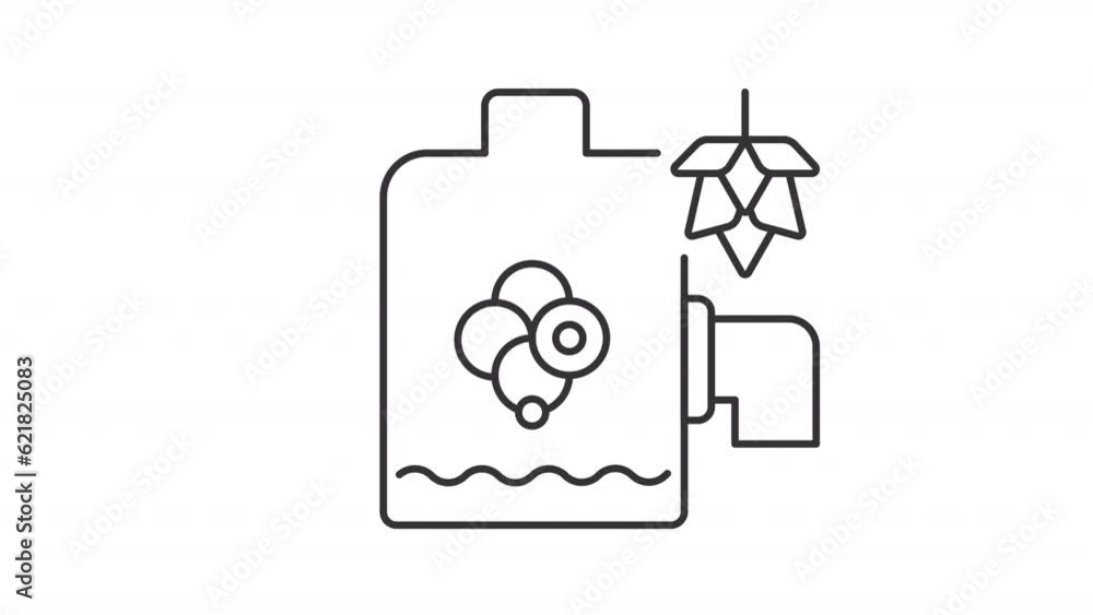 Set of black icon animation of beer brewing process, HD video with ...