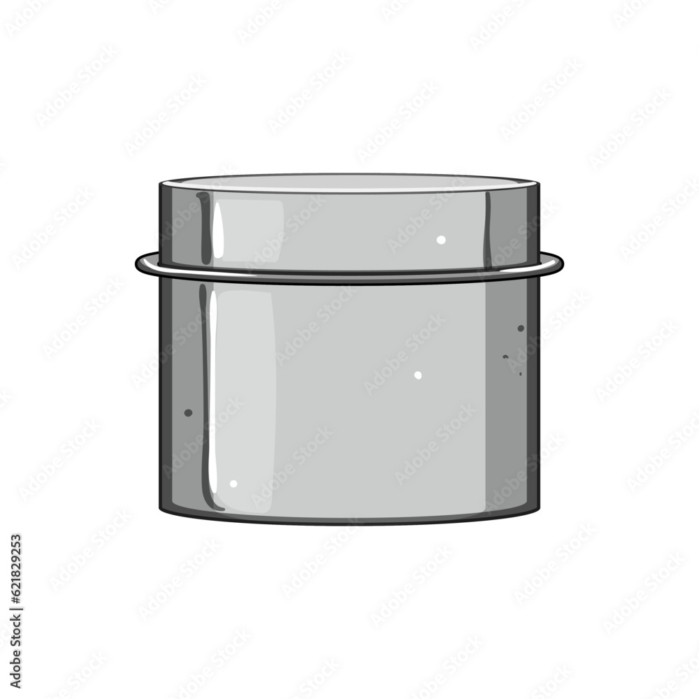 cylinder metal tin can cartoon. container conserve, silver packaging ...