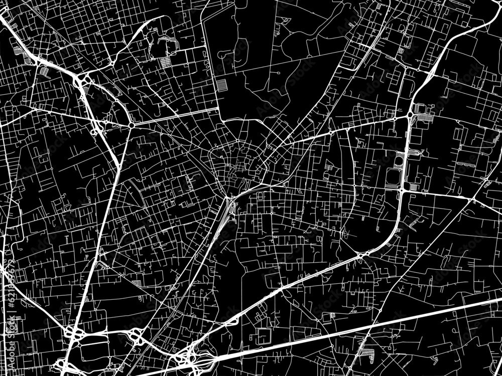 Vector road map of the city of Monza in the Italy with white roads on a ...