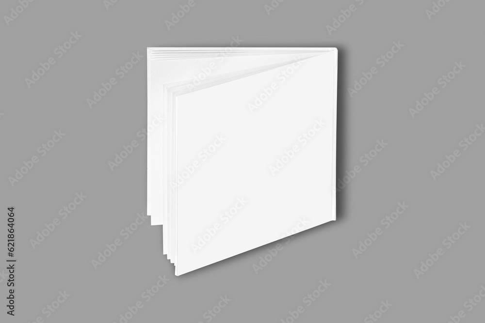Blank empty white square hard cover book or magazine mockup isolated on ...