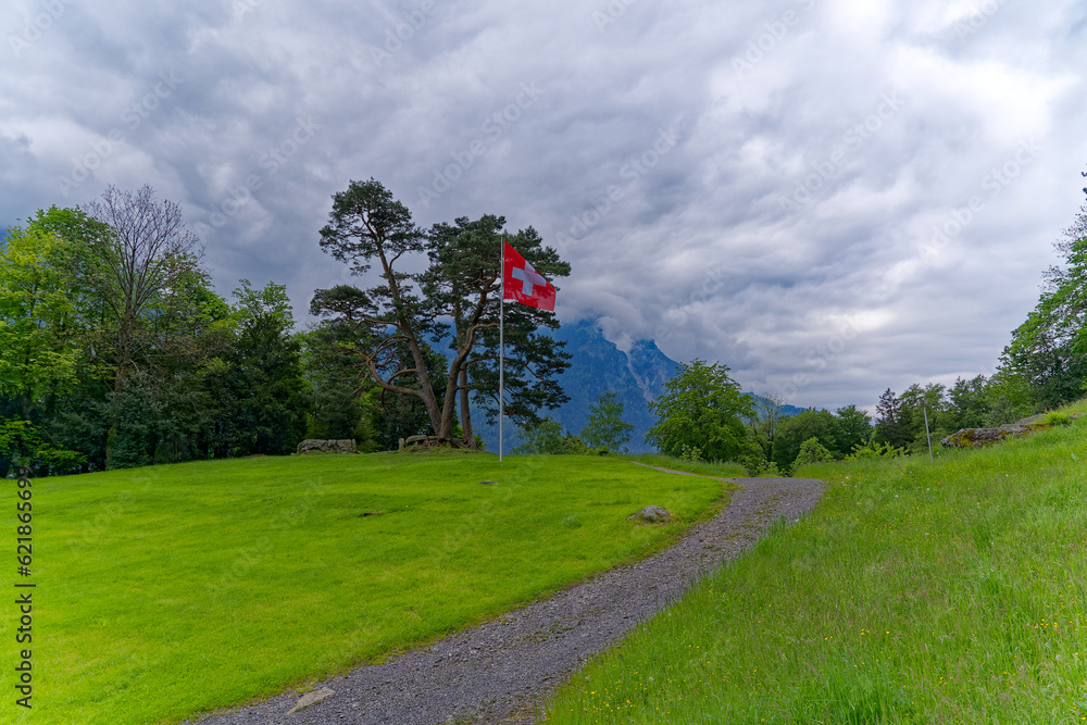Famous Rütli meadow where the foundation of historic Switzerland took ...