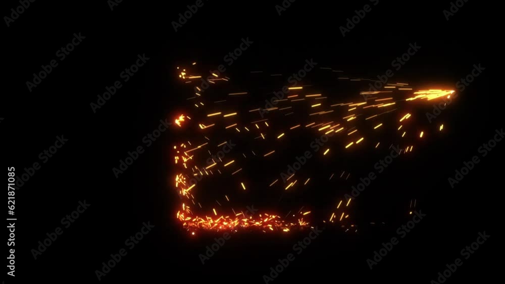 4K Special effect of spark particles on Black Background, sparks from ...