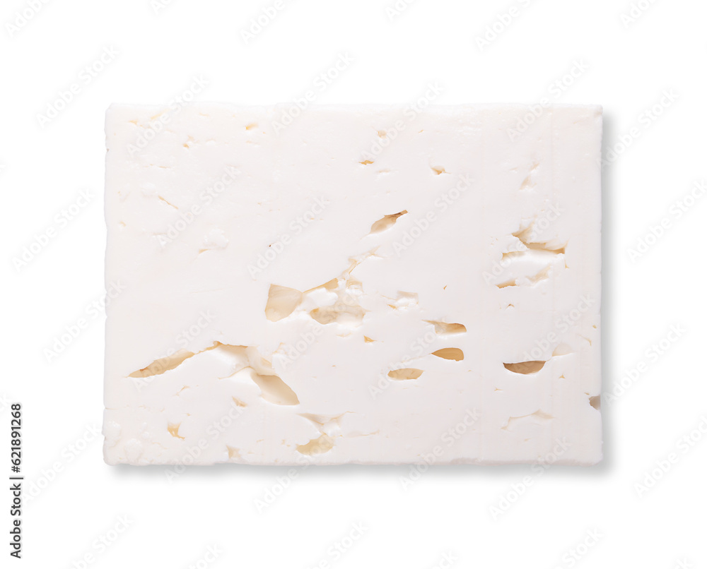 Photo & Art Print Slice of Greek feta, brined white cheese, cross ...