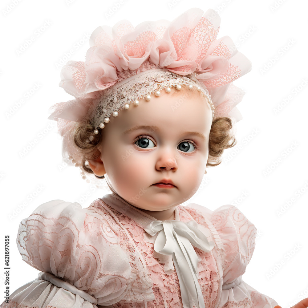 cute toddler girl kid dressed as a princess for carnival on transparent ...