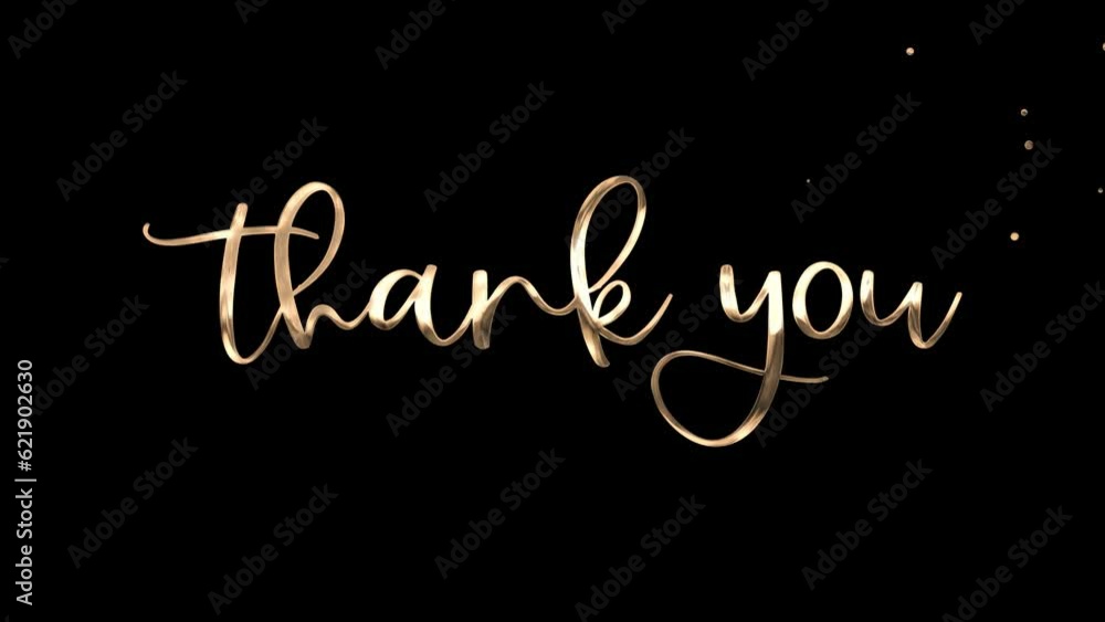 Thank You Handwritten Animated Text in Gold Color.Thank You Animation ...
