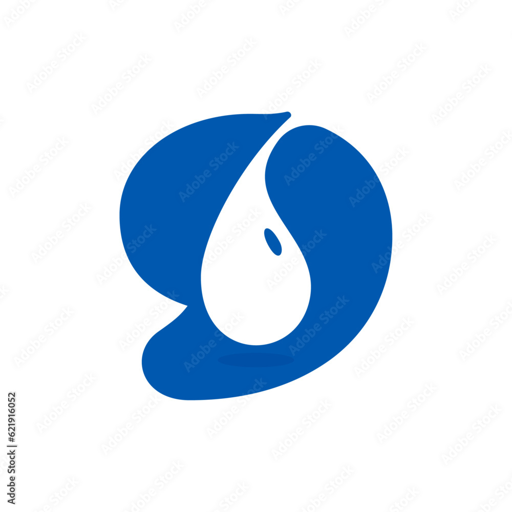 Vetor de 9 logo. Number nine with blue water dew drops. Negative space ...