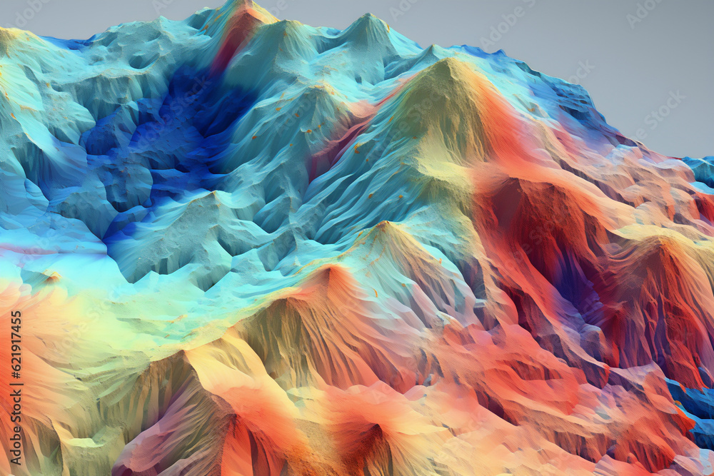 Digital elevation model. GIS product made with generative AI technology ...