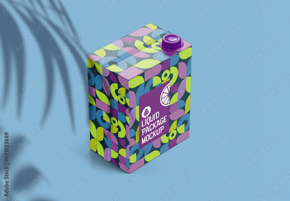 Liter Carton Package Mockup Stock Template | Adobe Stock