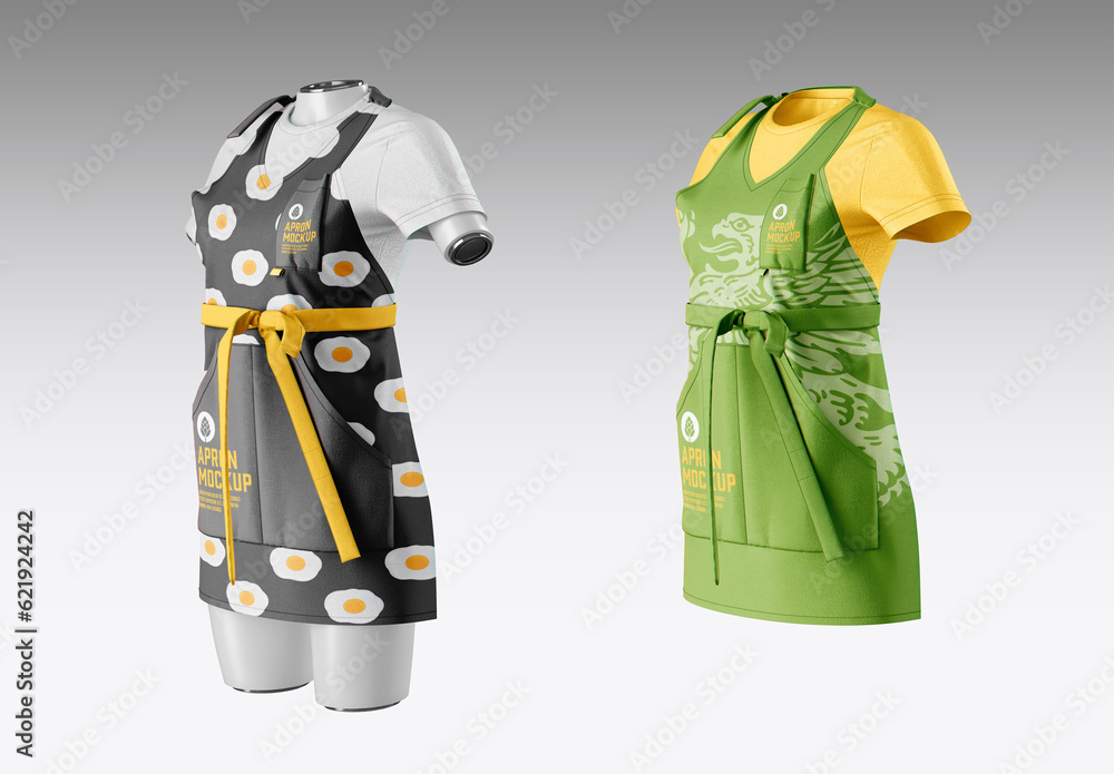 Women's Apron with Mannequin Mockup Stock Template | Adobe Stock