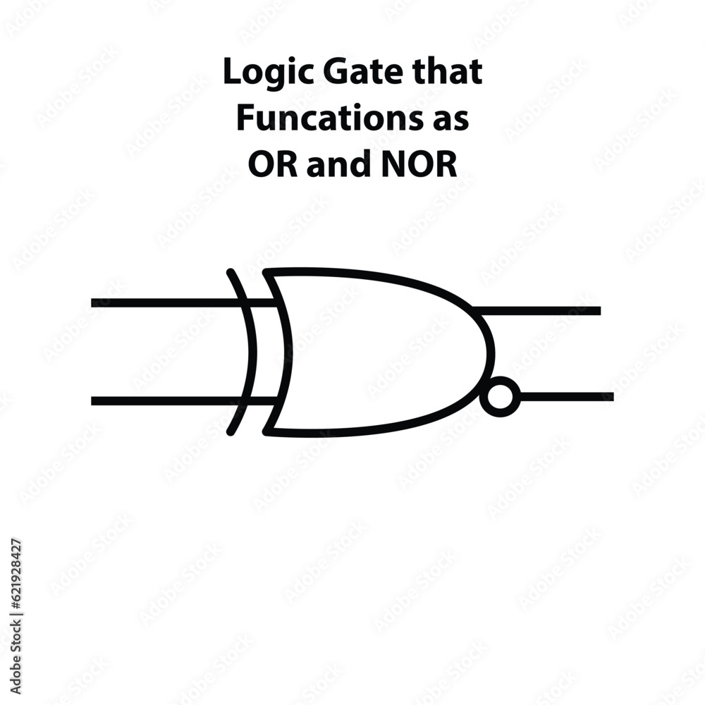 Vetor de Logic gate OR and NOR not the inverter. electronic symbol ...