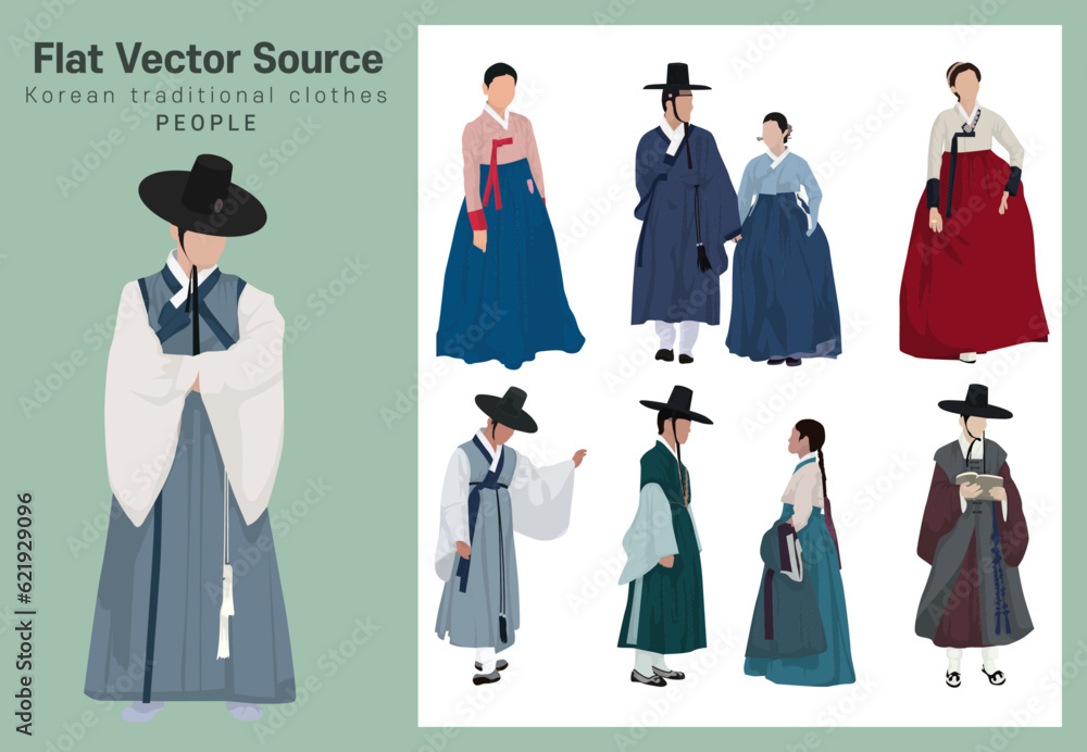 Silhouette sauce for yangban and scholar in traditional Korean clothes ...