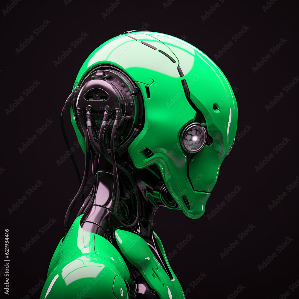 Droid Robot Futuristic Machine Robotic 3D Humanoid Artificial ...