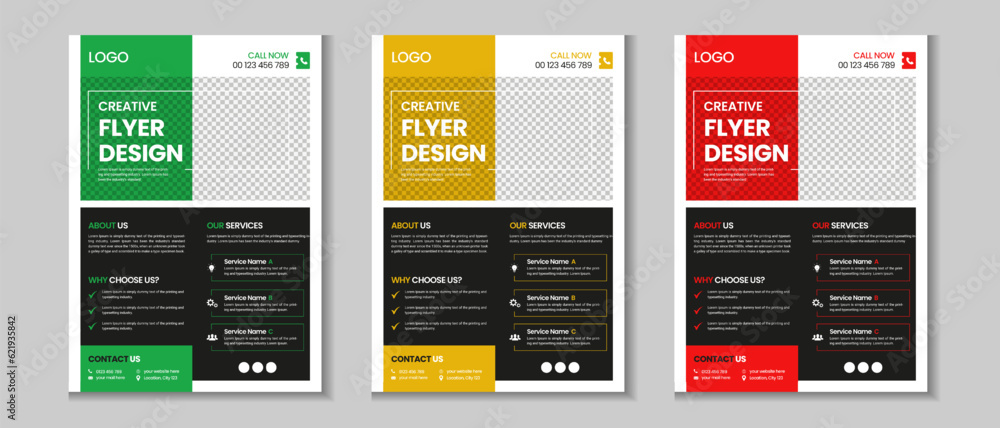 Colorful corporate flyer collection, flyer bundle, mega set gradient ...