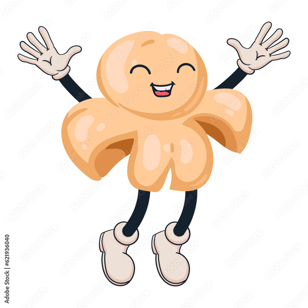 Popcorn mascot. Cartoon popping corn funny character with emotions ...