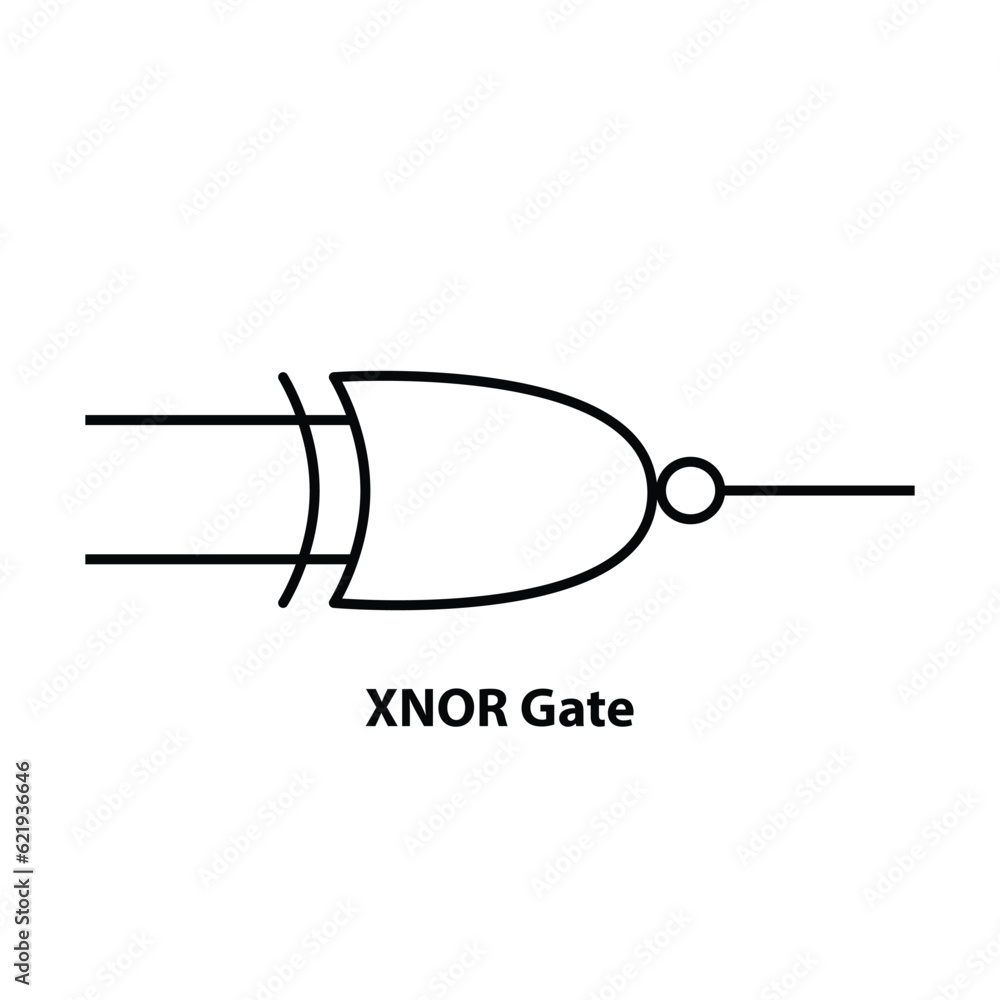 XNOR Gate. electronic symbol of open switch Illustration of basic circuit symbols. Electrical ...