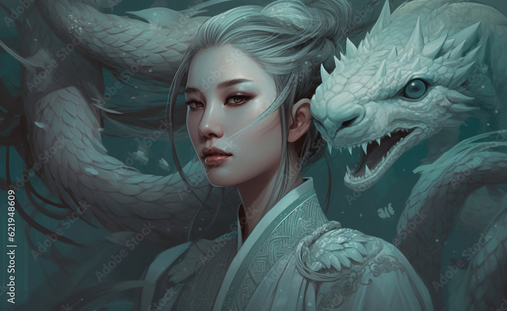 Forest Horned Goddess Magic Fantasy Character Woman Face Portrait ...