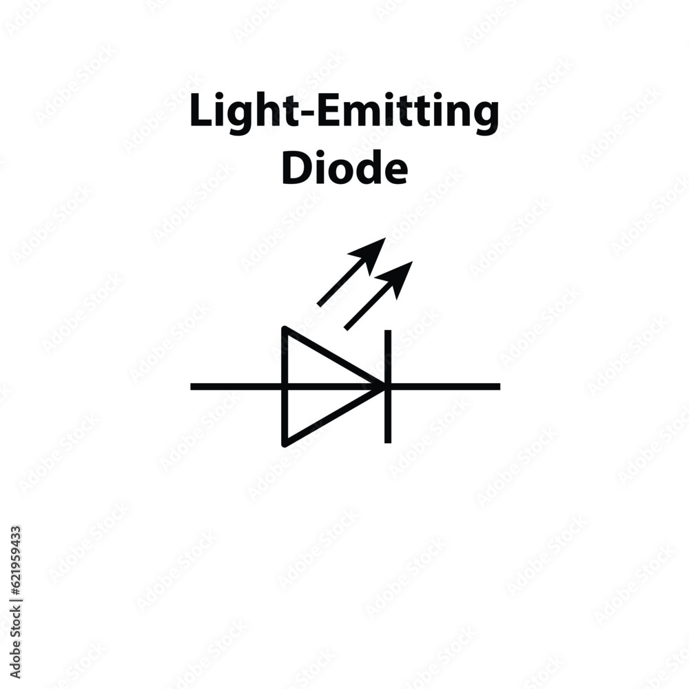 Vetor de Light-Emitting Diode. electronic symbol. Illustration of basic ...