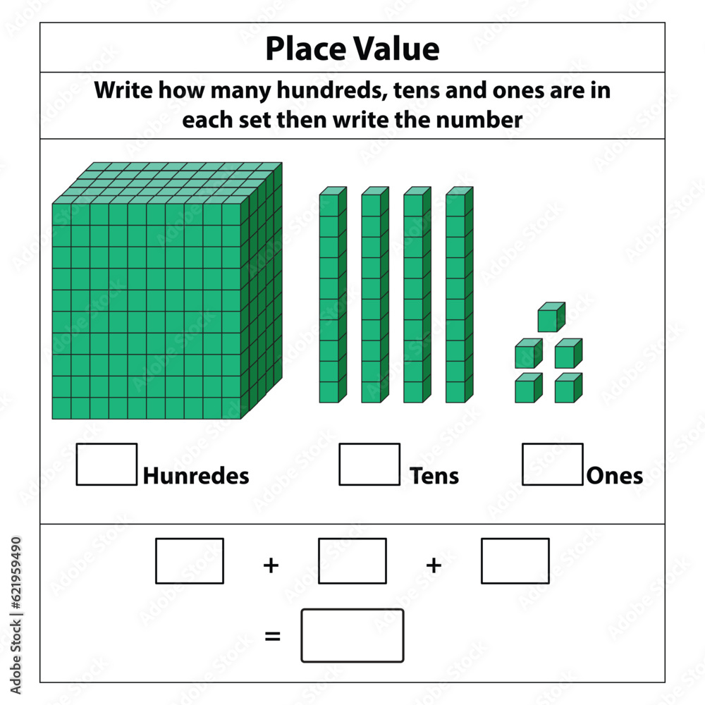 Place Value hundreds tens and ones. 10 blocks. and single blocks ...