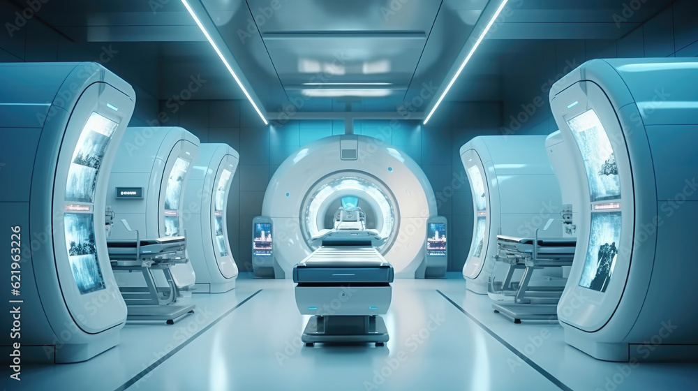 High-tech modern CT scan room in the modern hospital Stock Photo ...